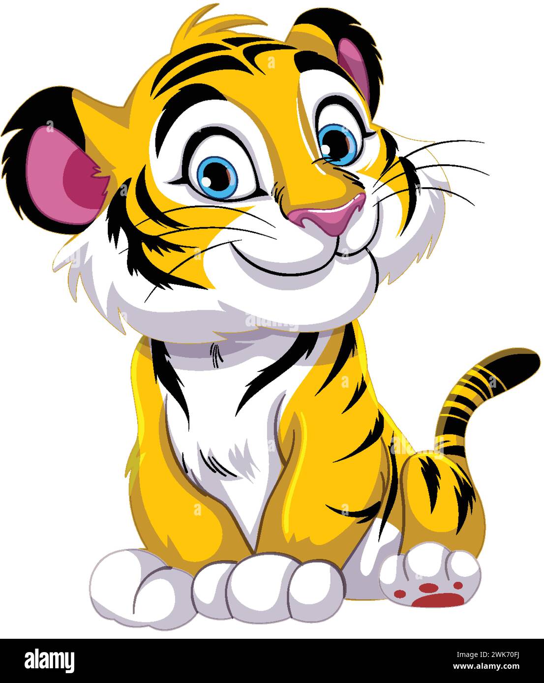 Vector graphic of a smiling, playful tiger cub Stock Vector Image & Art ...