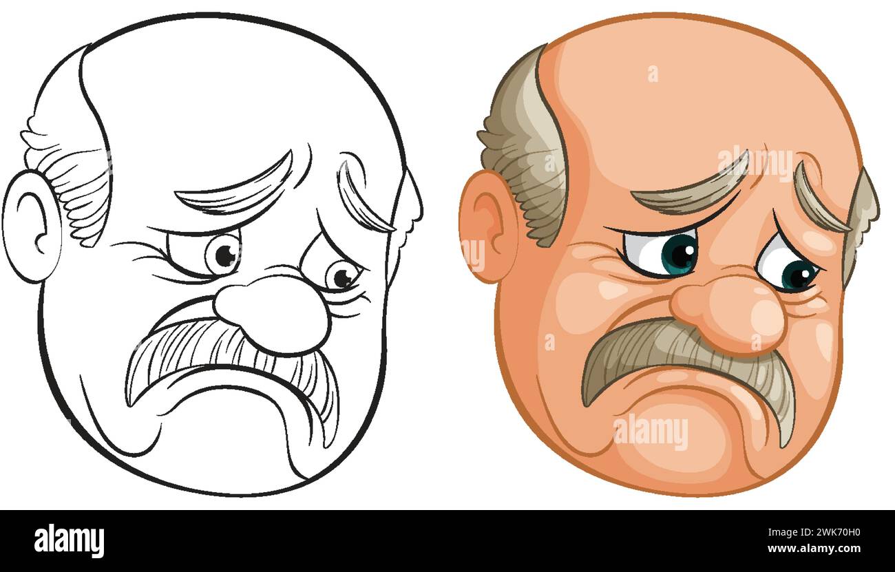 Two faces showing different sad expressions Stock Vector Image & Art ...
