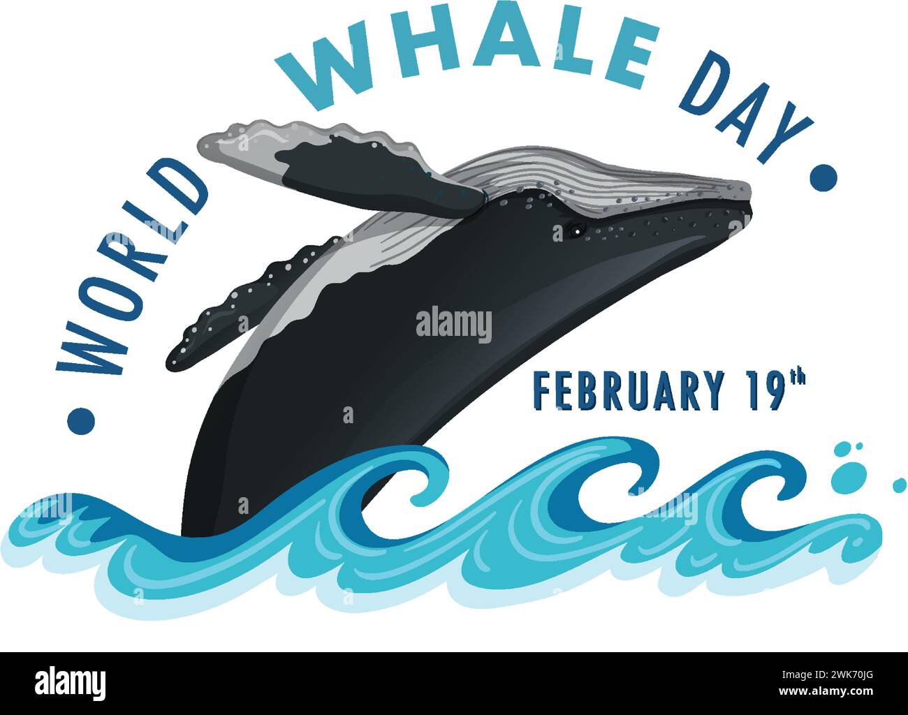 A vector graphic of a whale to celebrate World Whale Day Stock Vector ...
