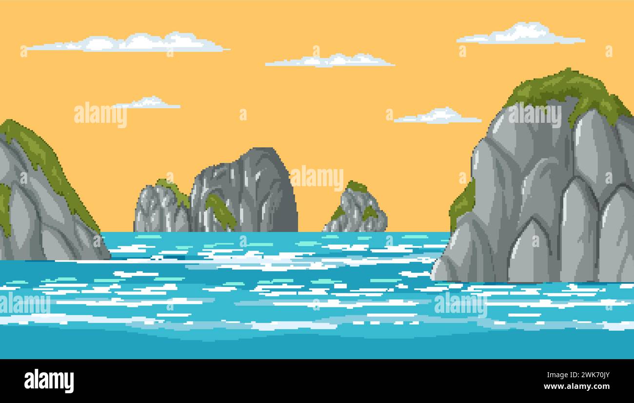 Sea to cliffs Stock Vector Images - Alamy