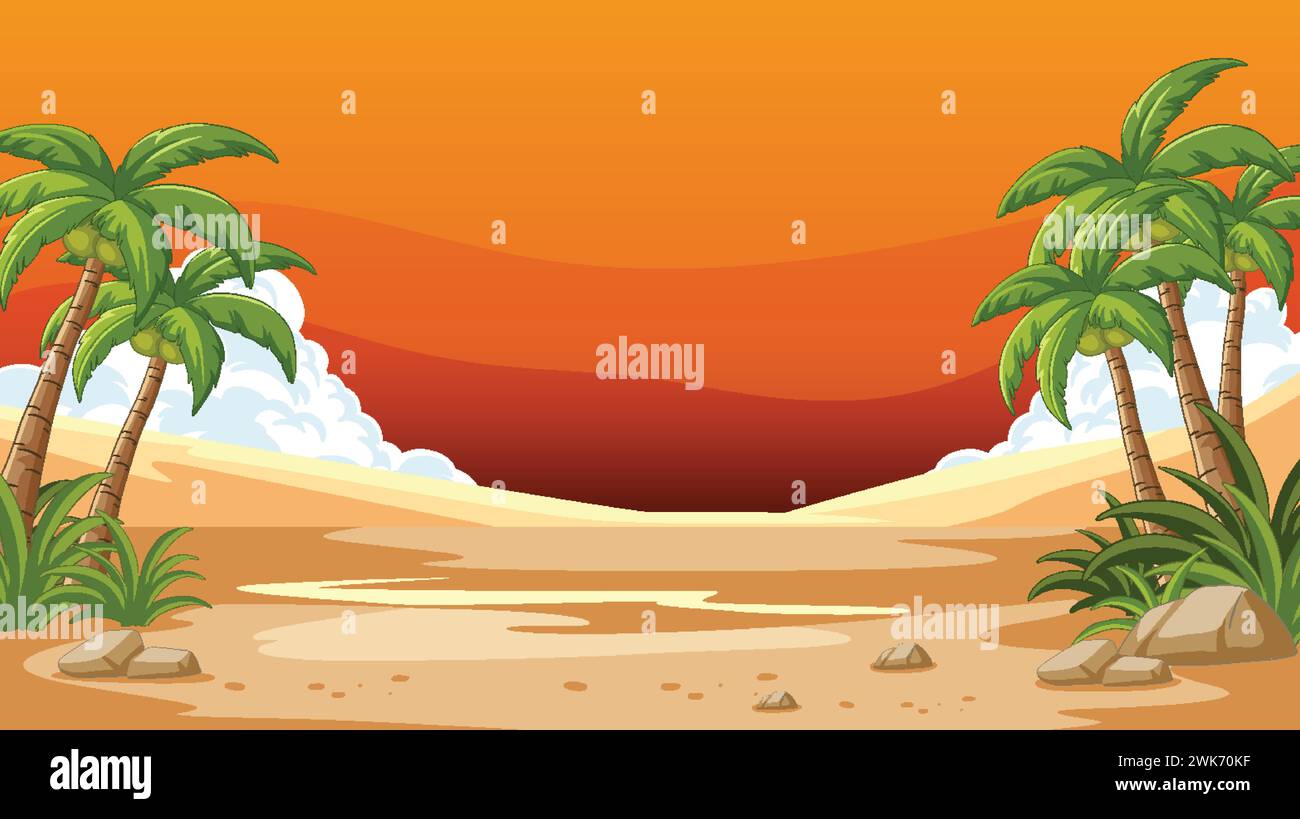 Peaceful oasis vector vectors hi-res stock photography and images - Alamy