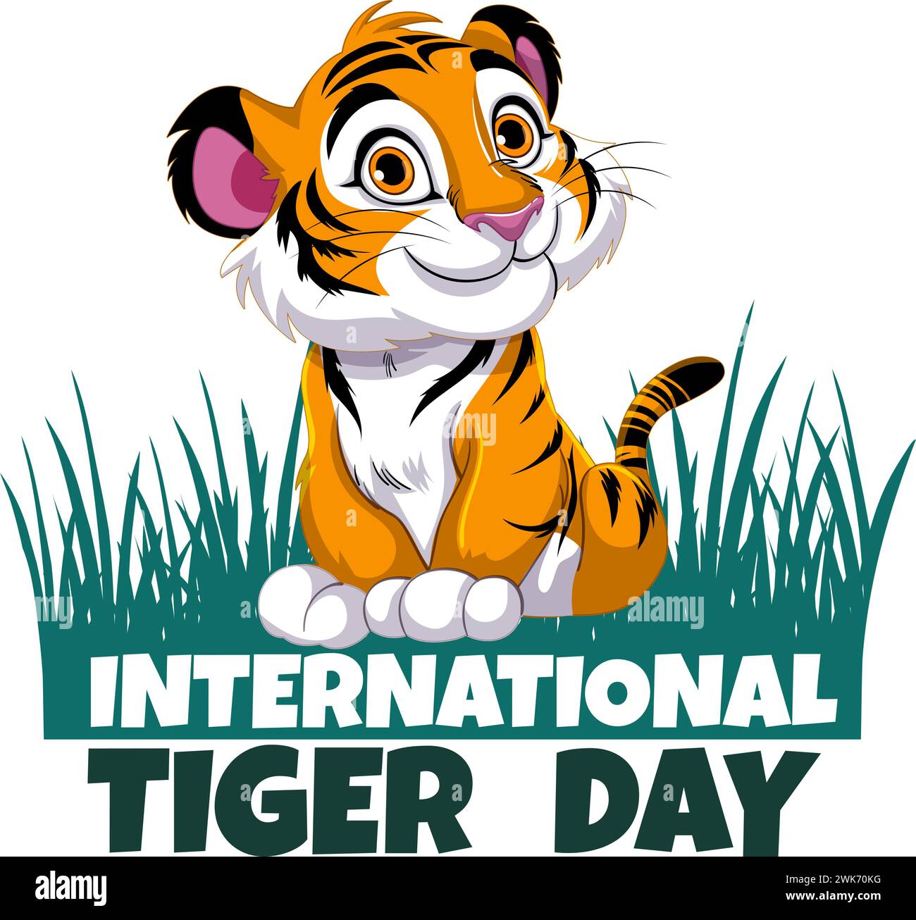 Cute tiger cub promoting wildlife conservation Stock Vector Image & Art ...