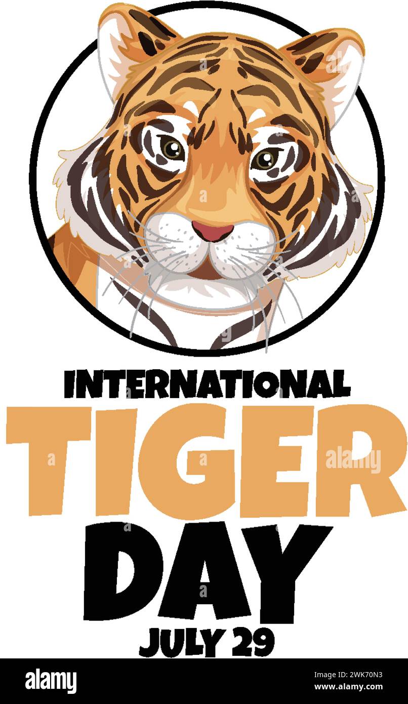 Illustration celebrating International Tiger Day, July 29 Stock Vector ...