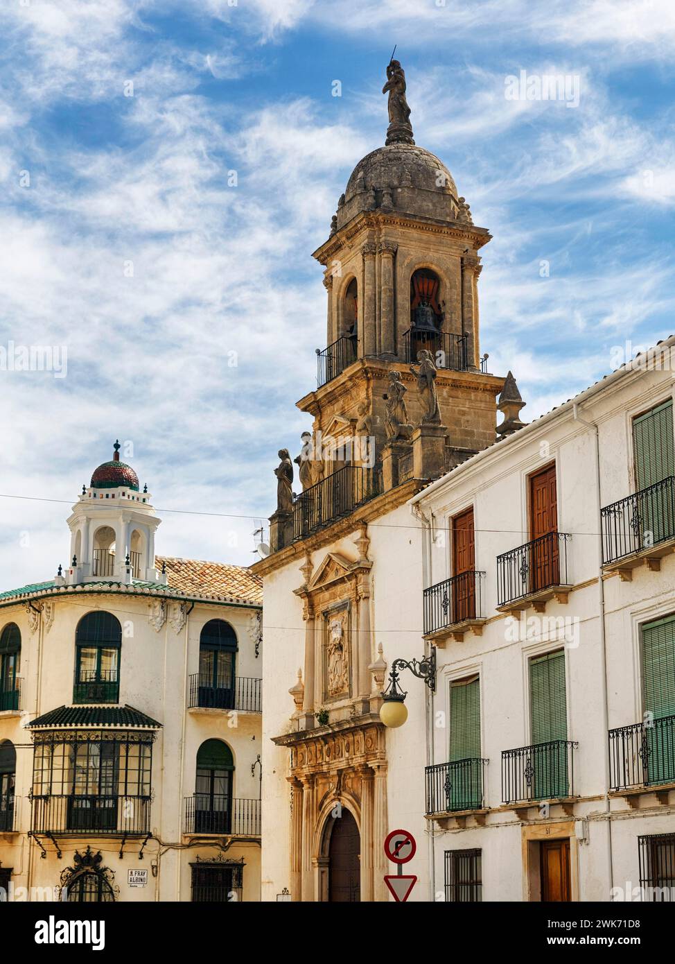 Baroque church Parroquia Virgen del Carmen with bell tower, Priego de ...