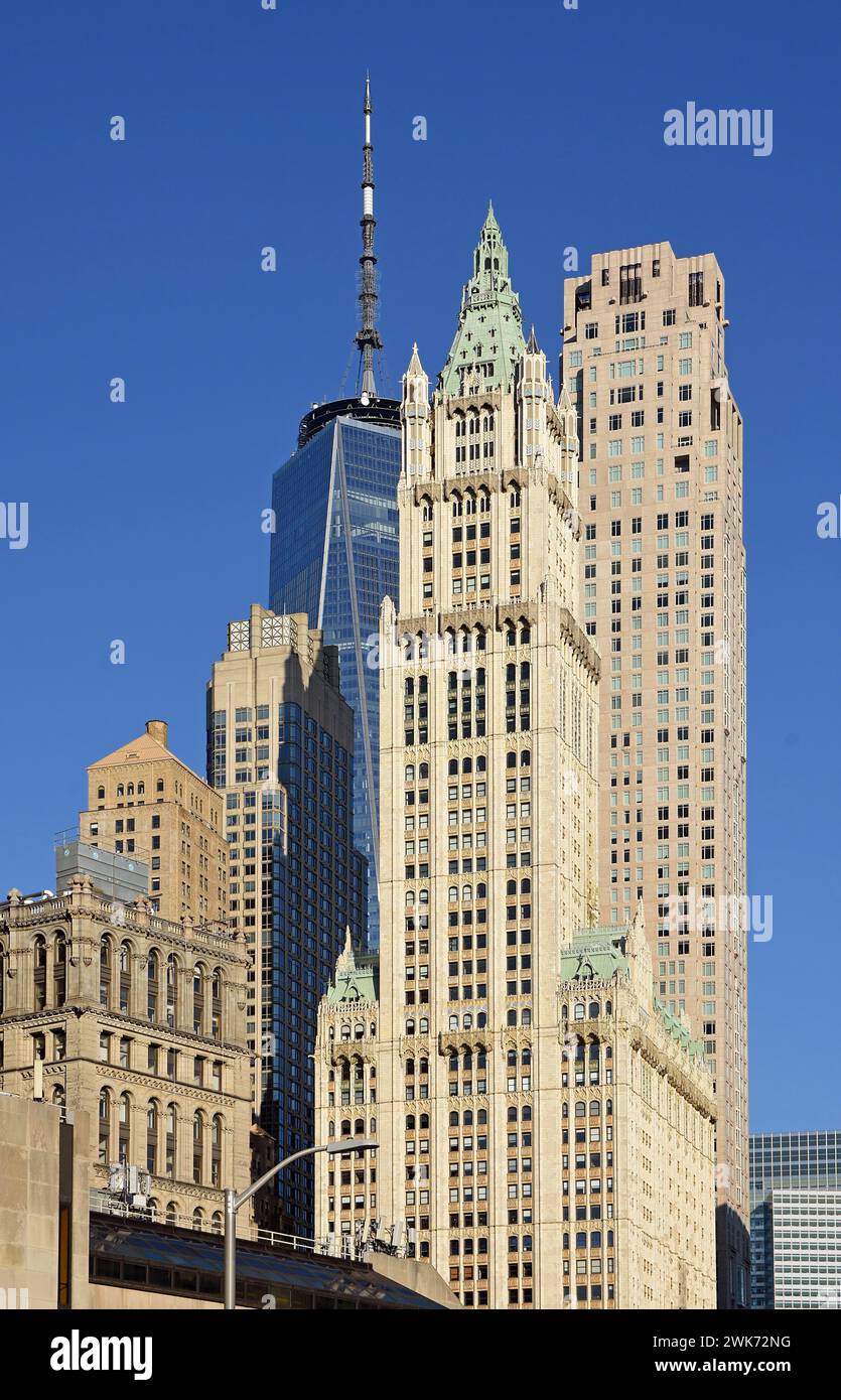Skyscrapers Woolworth Building, Four Seasons Hotel, One World Trade ...