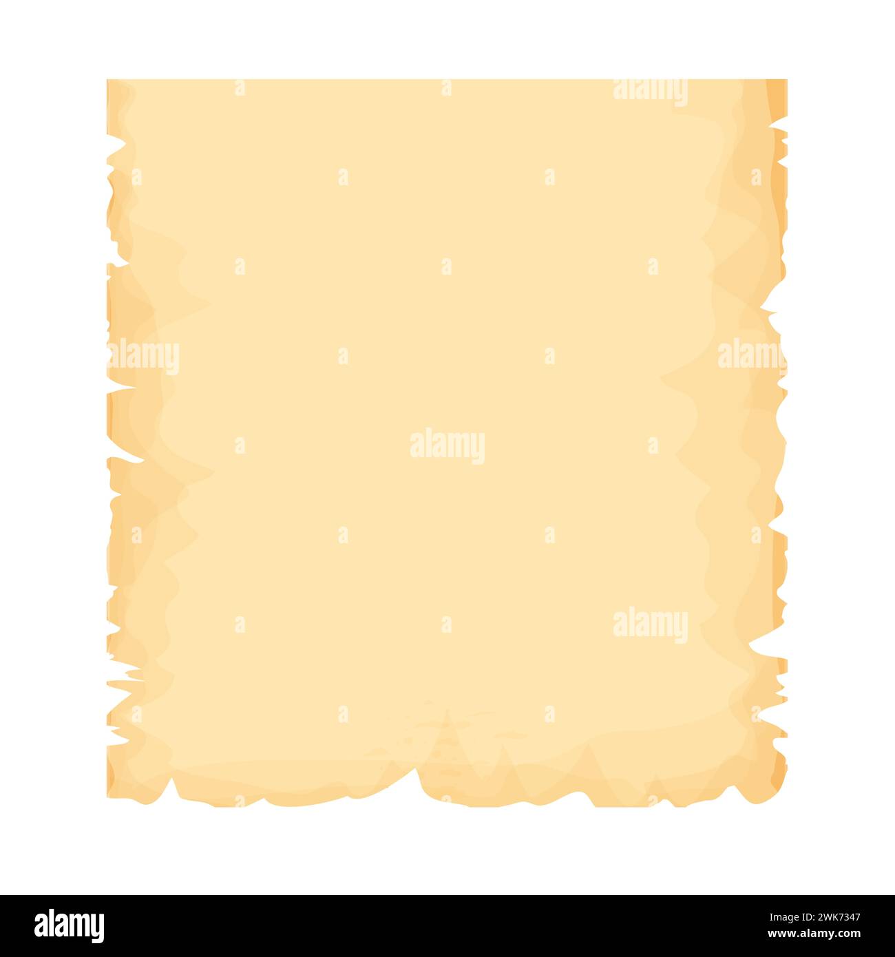 Jagged piece Parchment paper, torn pieces, old sheet in cartoon style ...