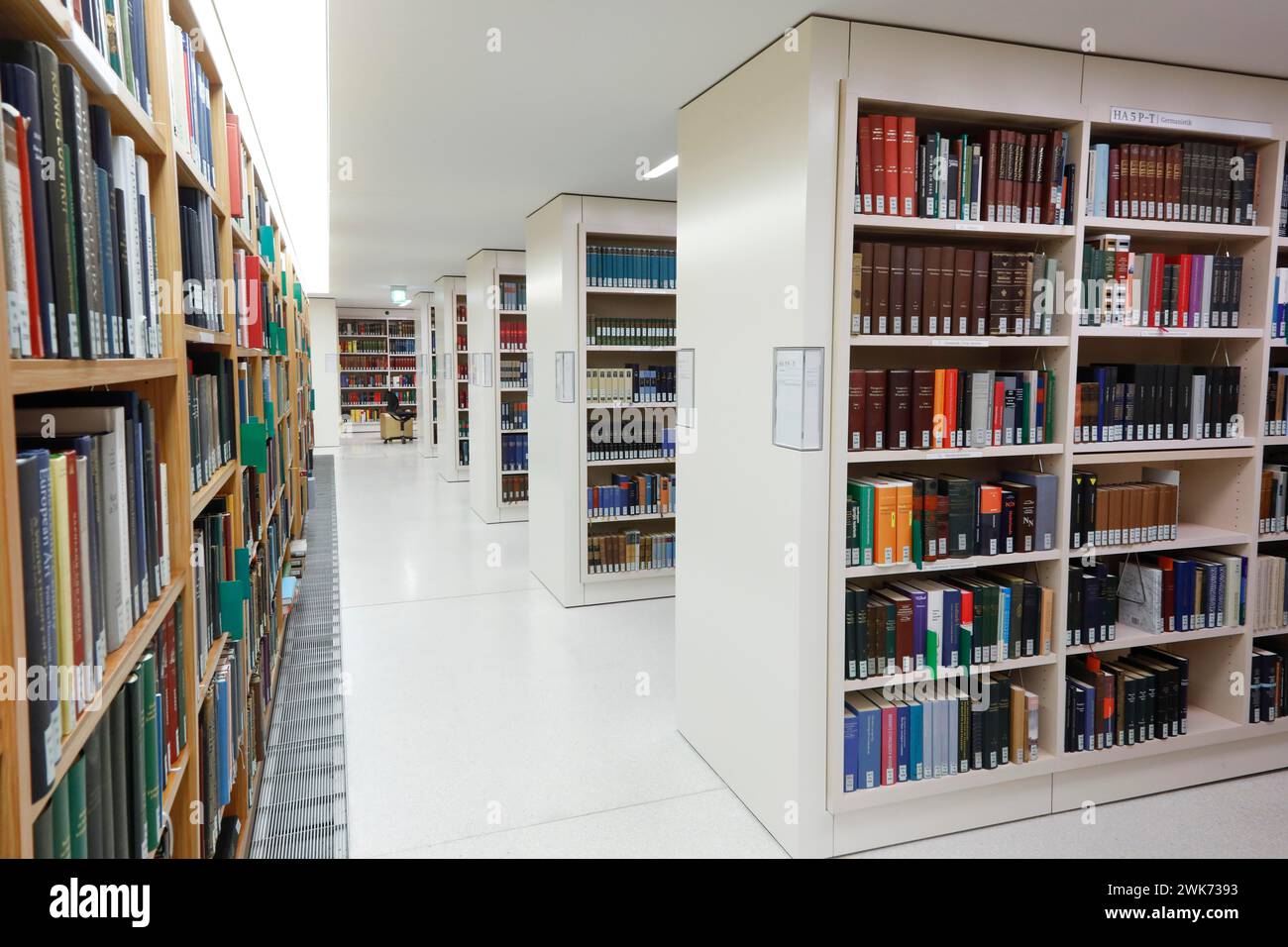 Shelves with books in the Berlin State Library in the Unter den Linden ...