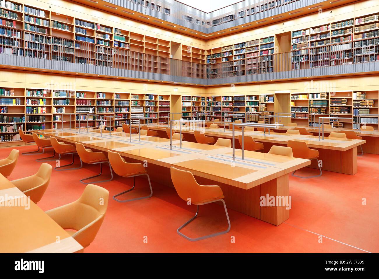 View of the general reading room of the Berlin State Library in the ...