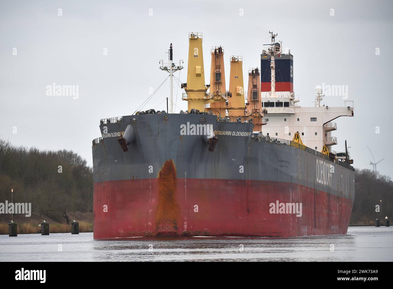 Cargo ship Benjamin Oldendorff in the Kiel Canal, Kiel Canal, Schleswig-Holstein, Germany Stock ...