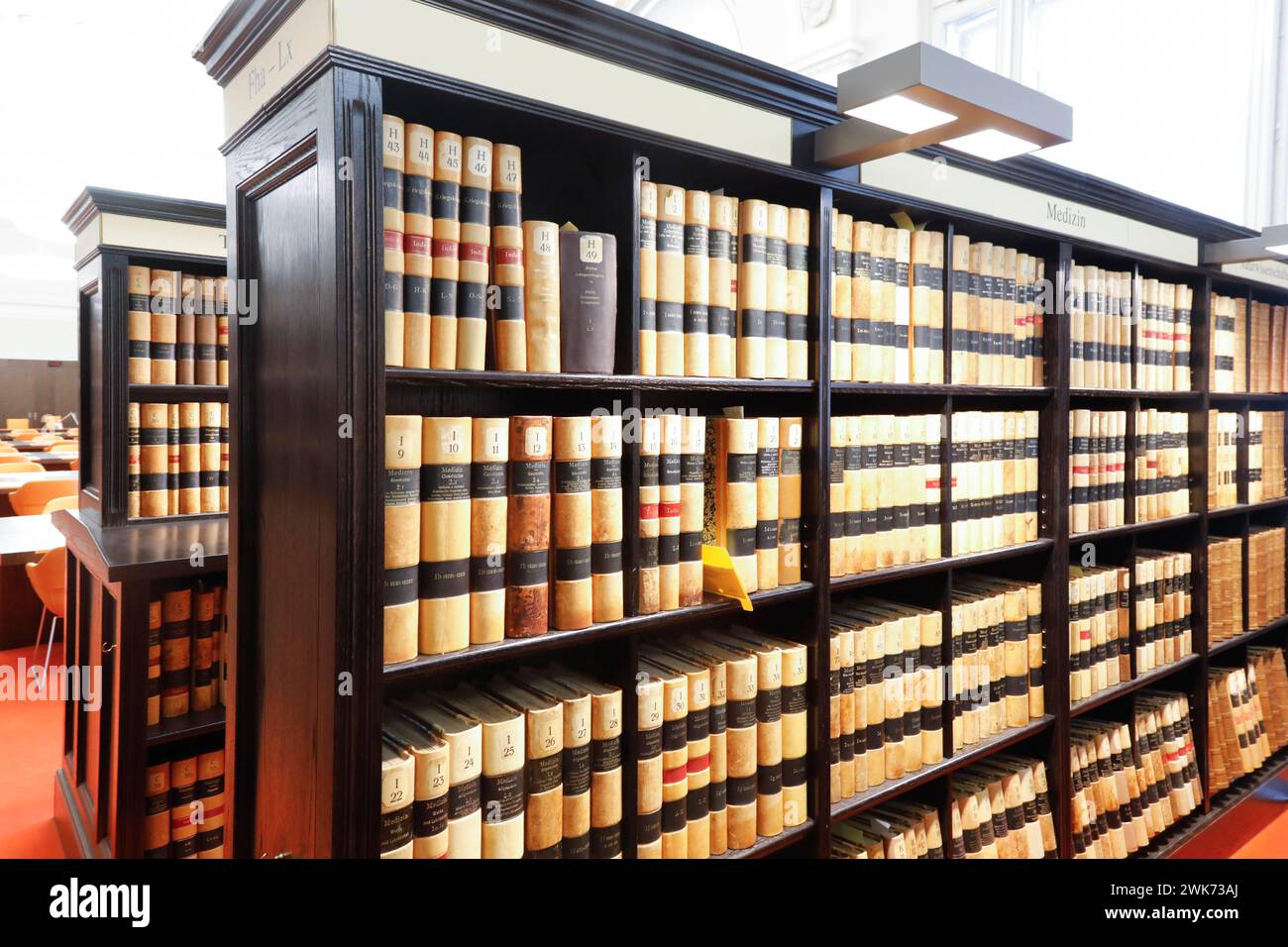 Shelves with books in the Berlin State Library in the Unter den Linden ...