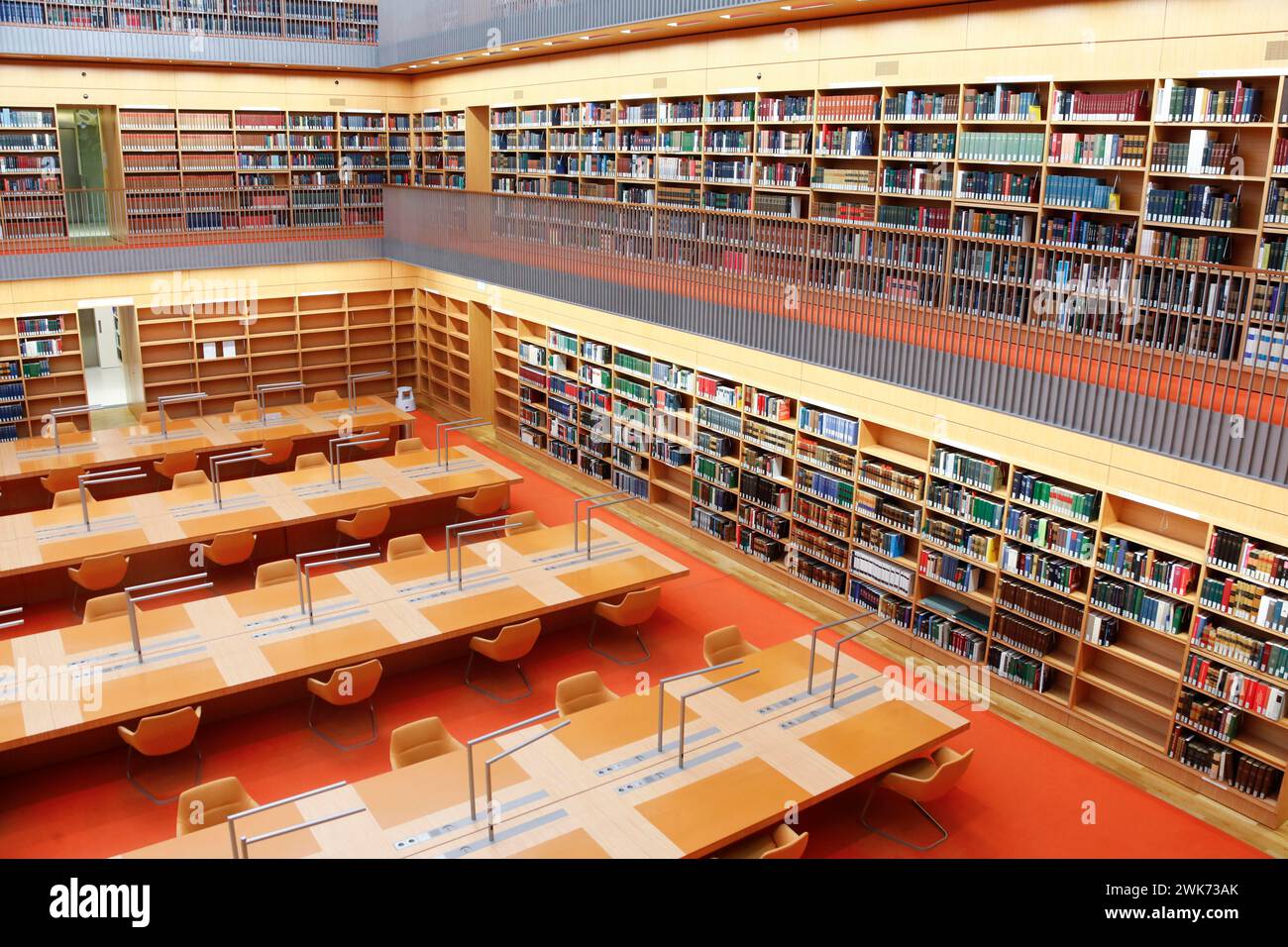 View of the general reading room of the Berlin State Library in the ...
