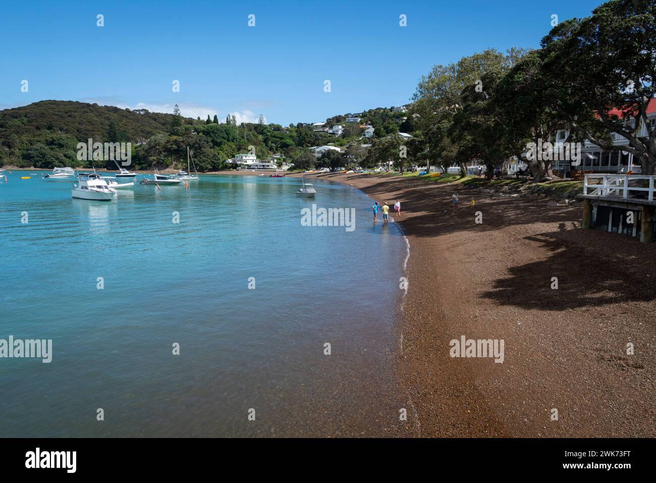 Beach at Russell, Bay of Islands, Northland, North Island, New Zealand ...