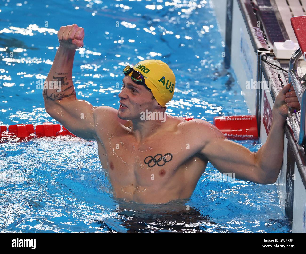 Doha, Qatar. 18th Feb, 2024. Isaac Cooper of Australia celebrates after ...