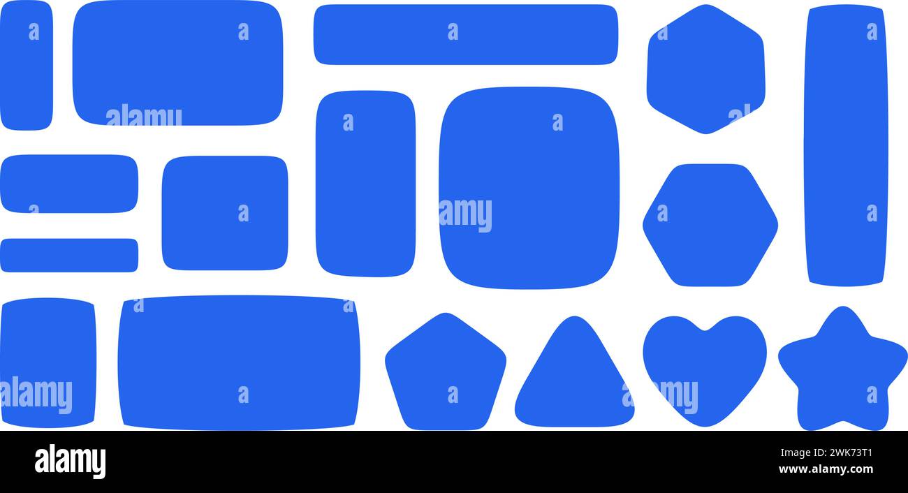 Geometric shapes set. Organic squrcle border for text. Abstract blue ...