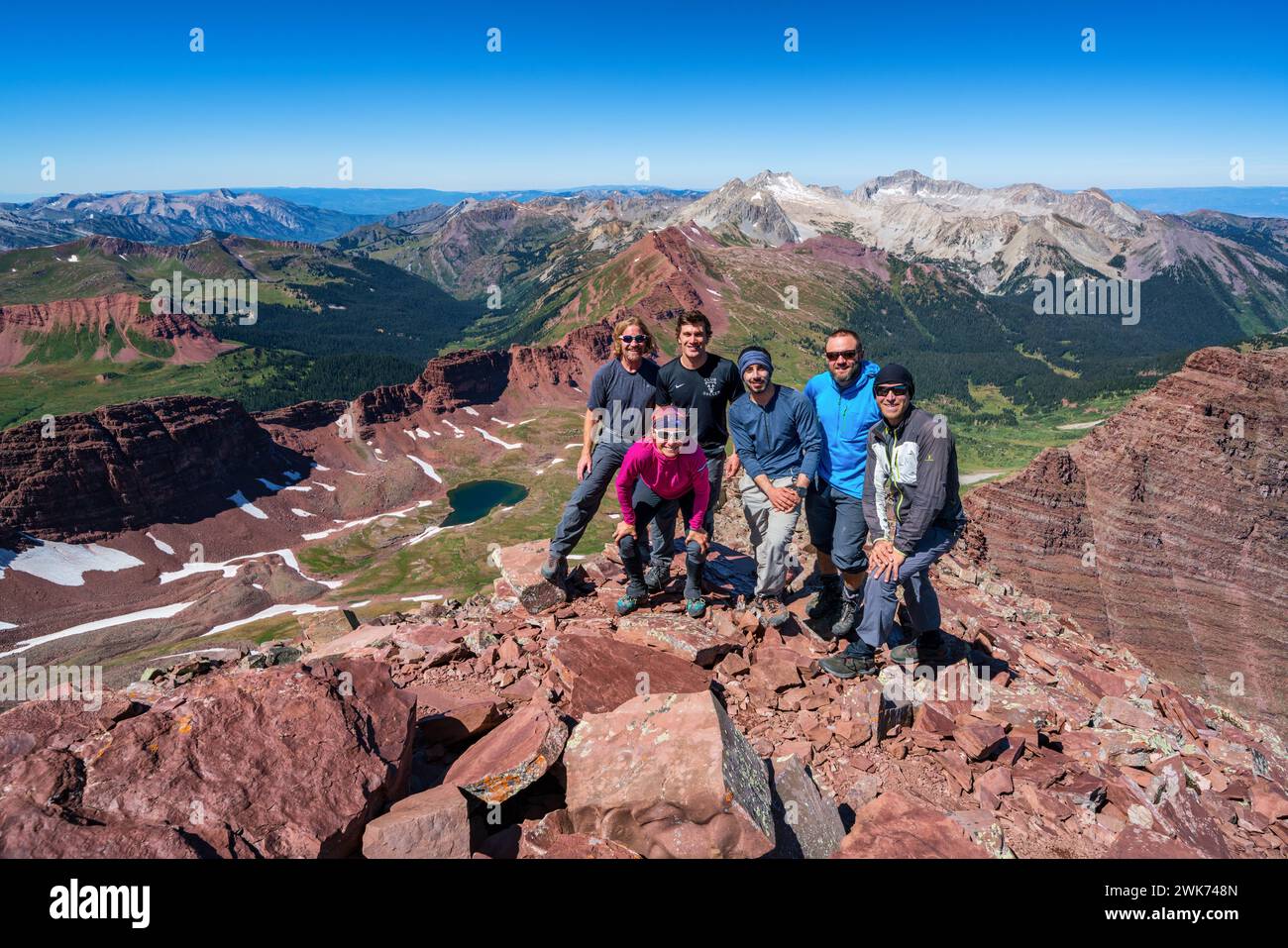 At the summit of Maroon Peak in the Maroon Bells-Snowmass Wilderness ...