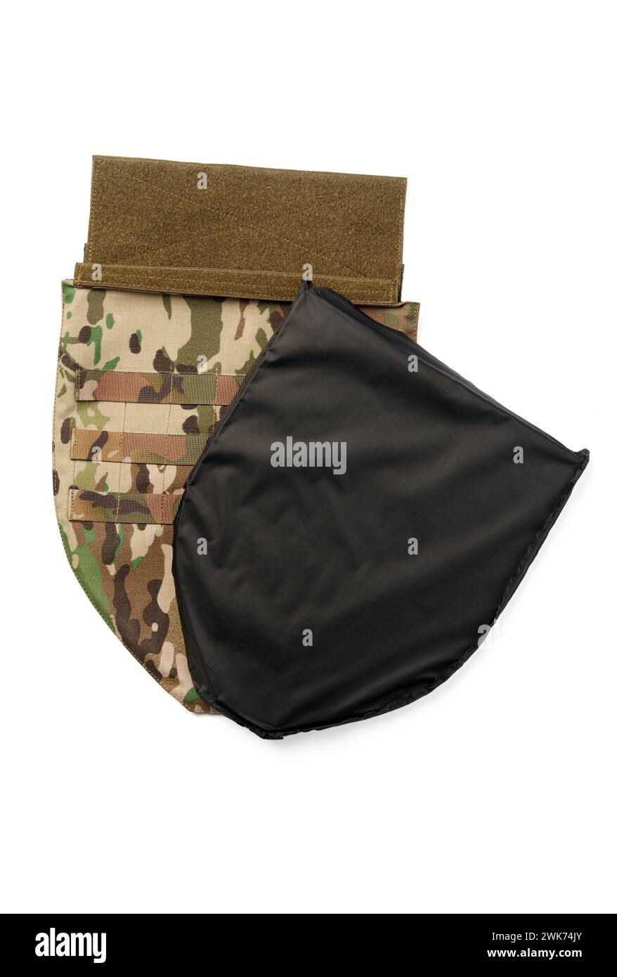 Tactical armor plate. Groin armor protection on white background Stock ...