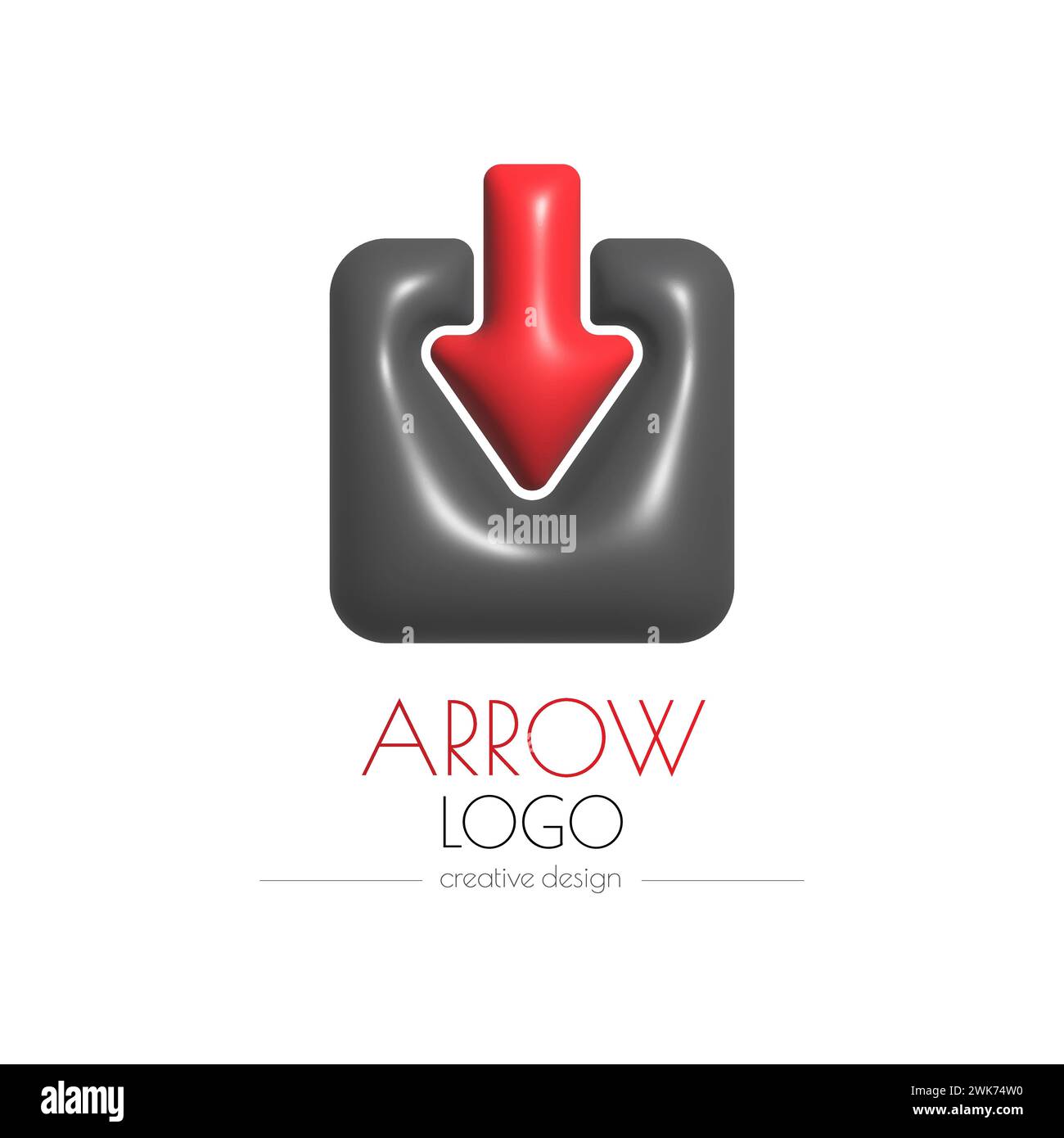 3d arrow logo. A template for a brand, ID, sticker, sticker, or ...
