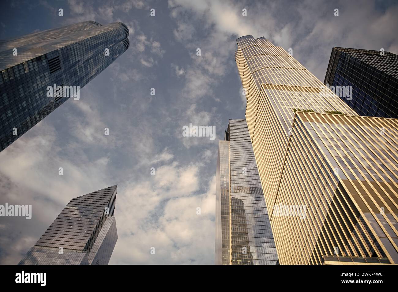 new york downtown architecture. perspective city skyscraper. modern ...