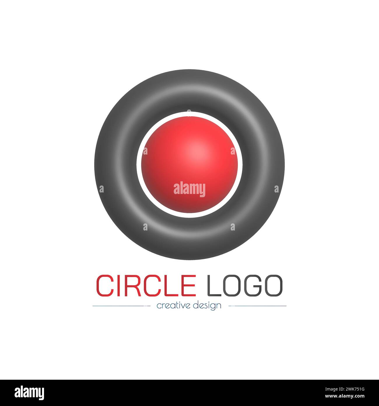 3d circle logo. A template for a brand, ID, sticker, sticker, or ...