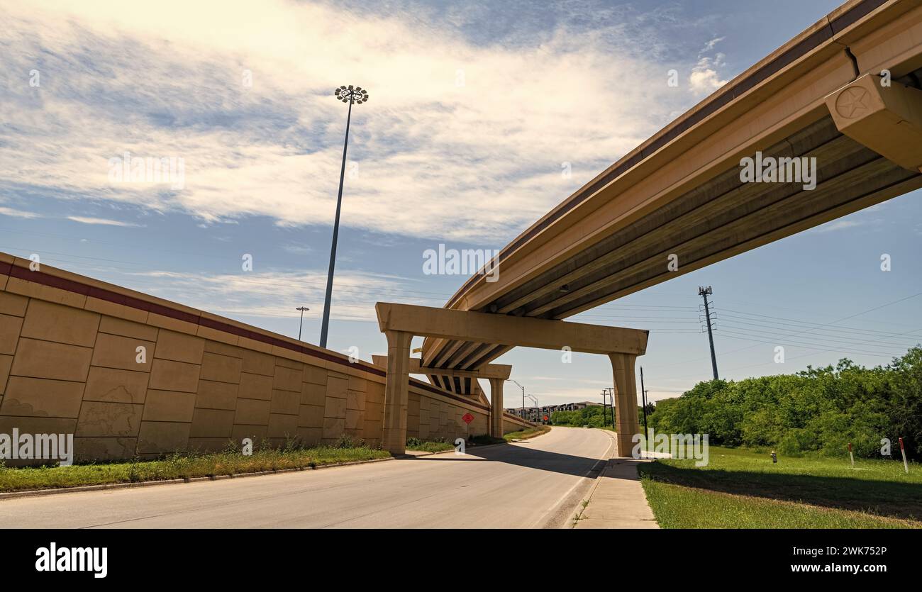 overpass structure of bridge. structural roadway. road junction ...