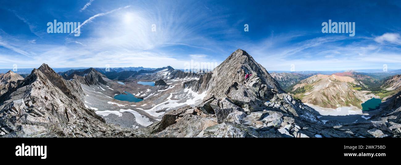 Mountain climbing on the Knife Edge Ridge of Capitol Peak mountain ...