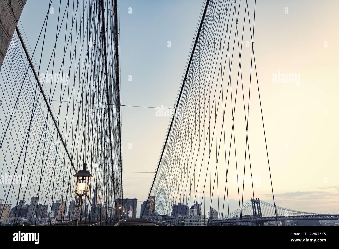 architecture of metropolis city. brooklyn bridge. new york city ...
