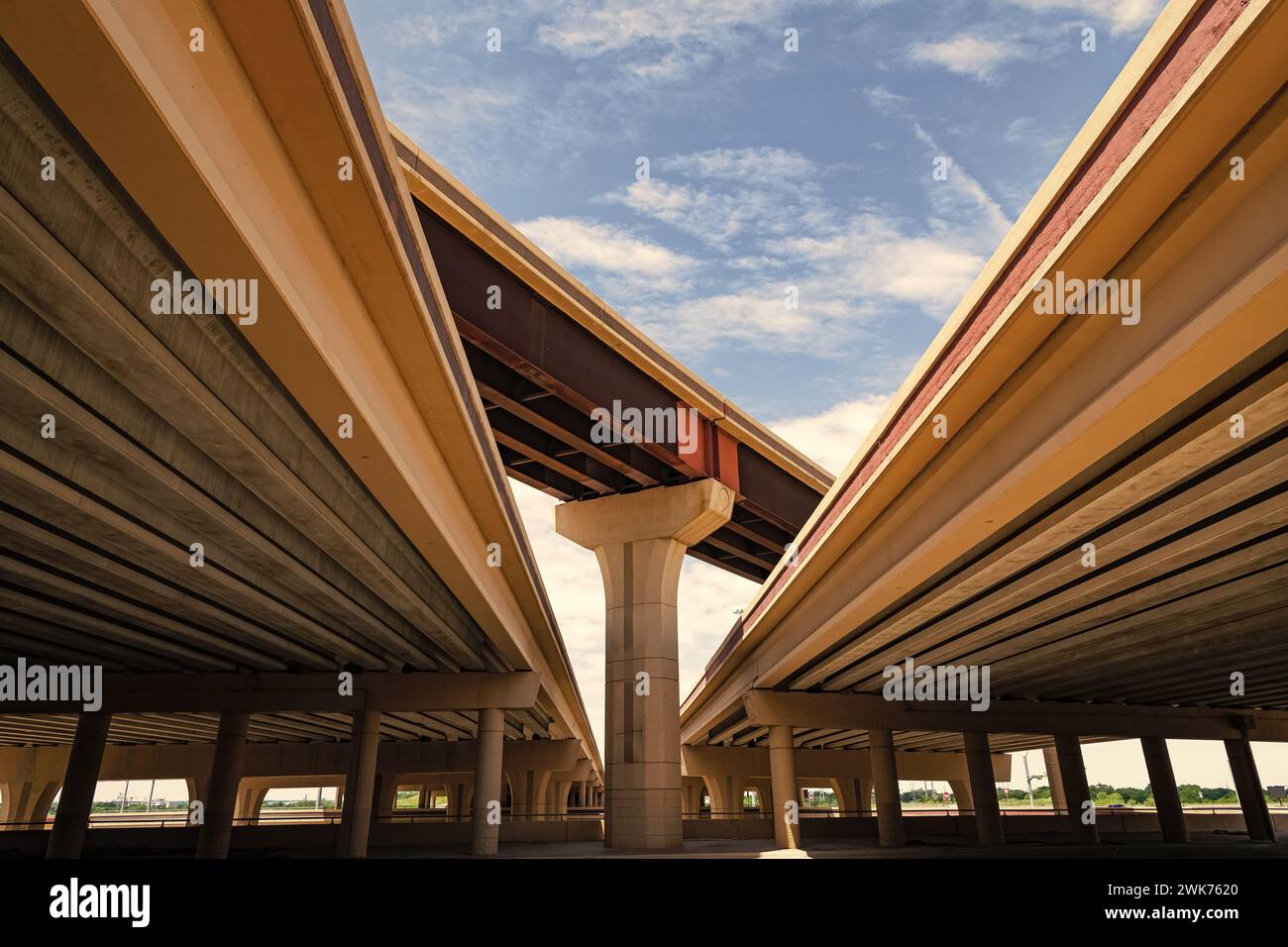 overpass structure of bridge. structural roadway. road junction ...