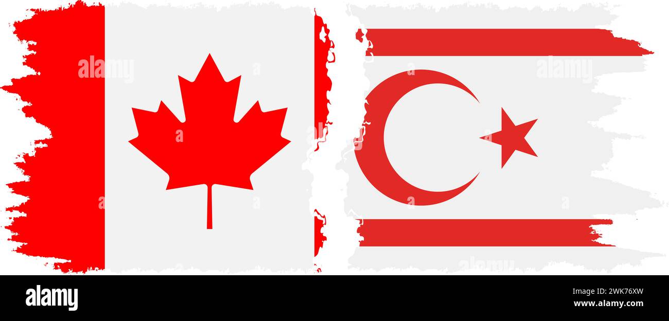 Turkish Republic of Northern Cyprus and Canada grunge flags connection ...