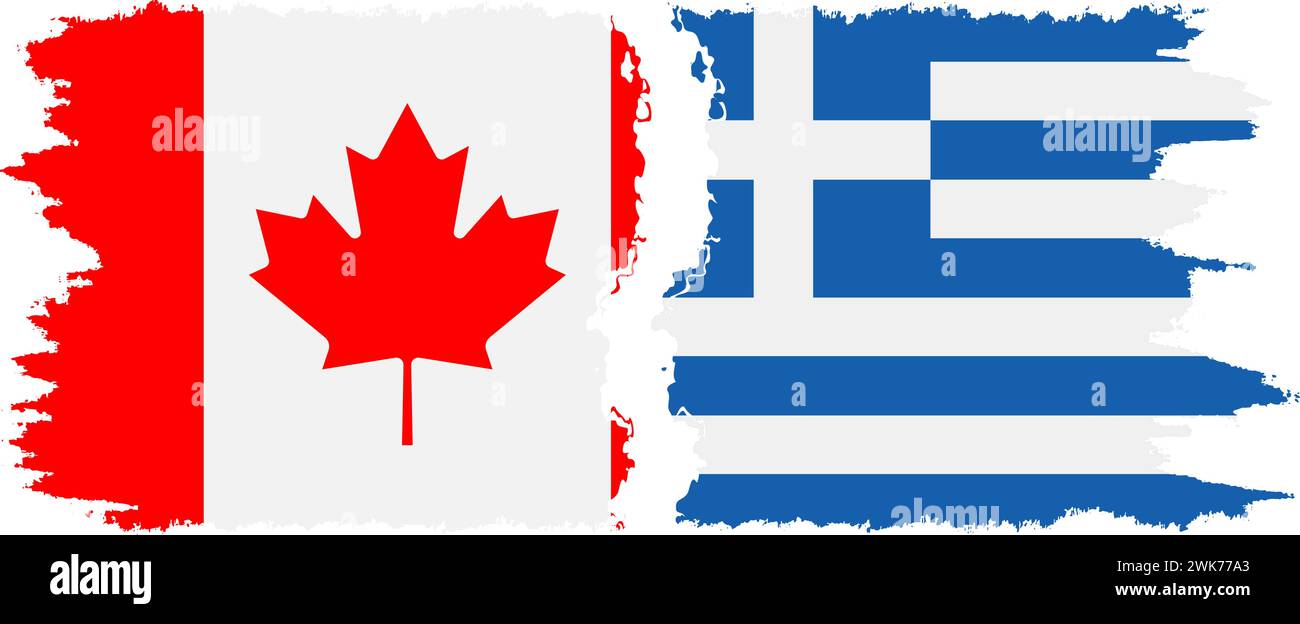 Greece and Canada grunge flags connection, vector Stock Vector Image ...