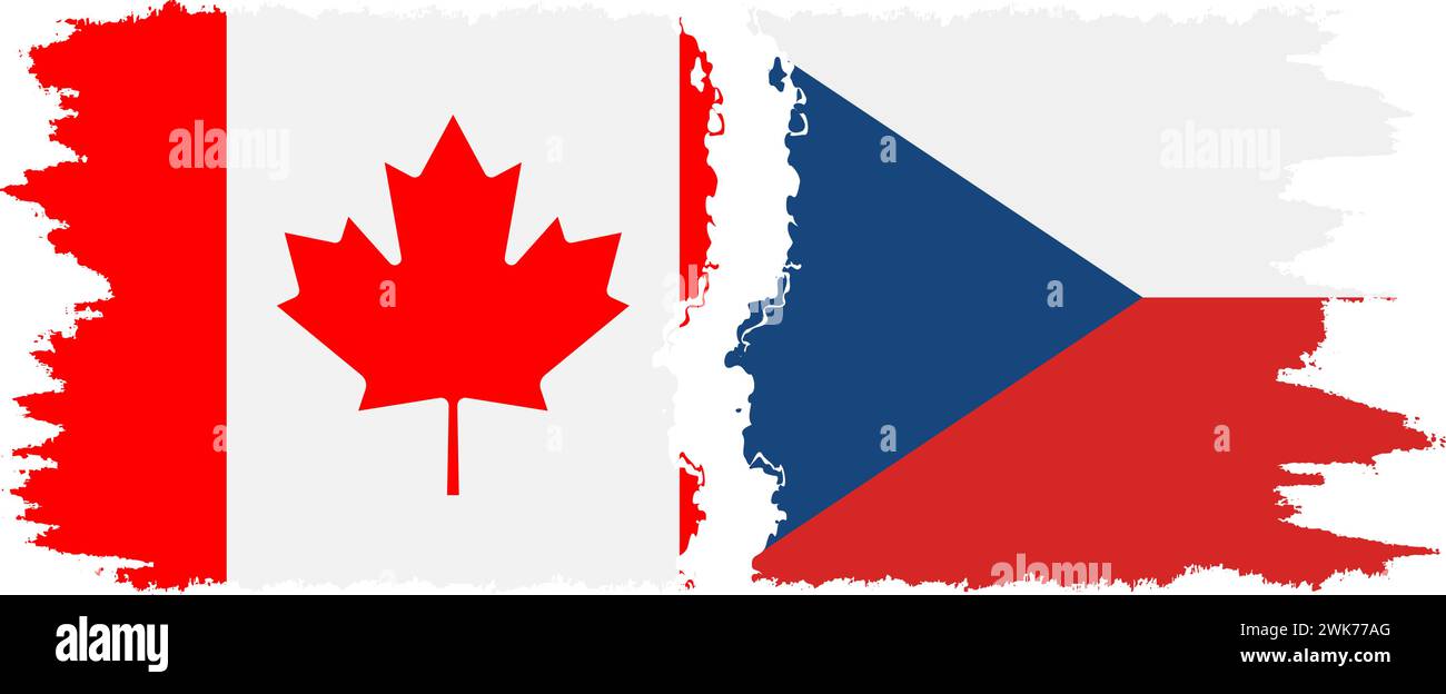 Czech and Canada grunge flags connection, vector Stock Vector Image ...