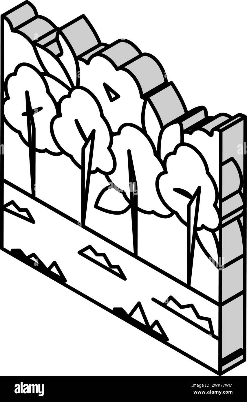 broadleaf forests isometric icon vector illustration Stock Vector Image ...