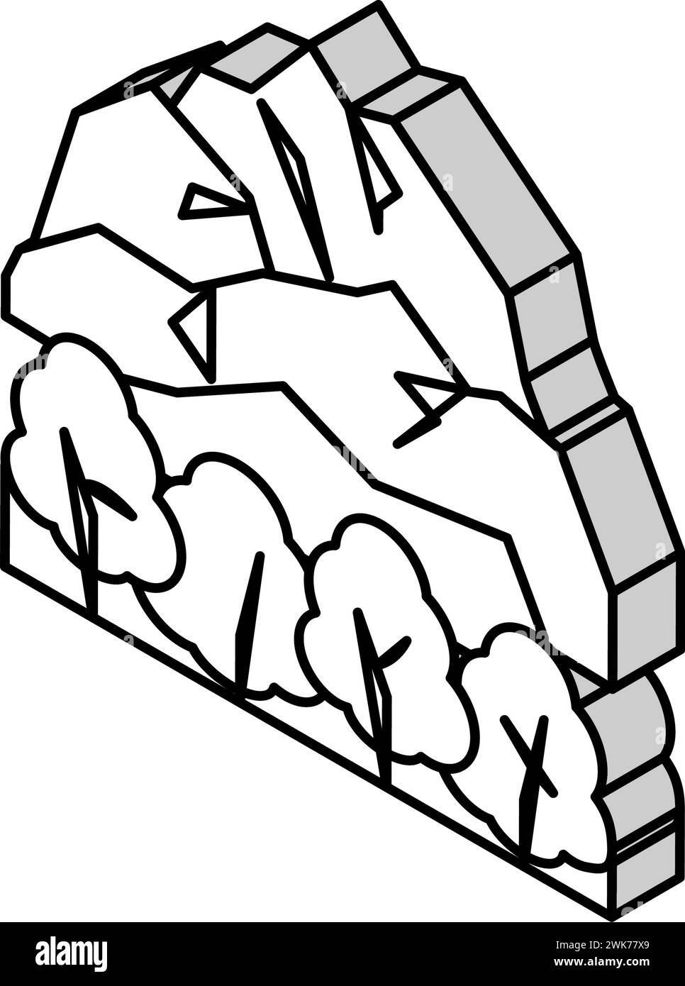 tundra landscape isometric icon vector illustration Stock Vector Image ...