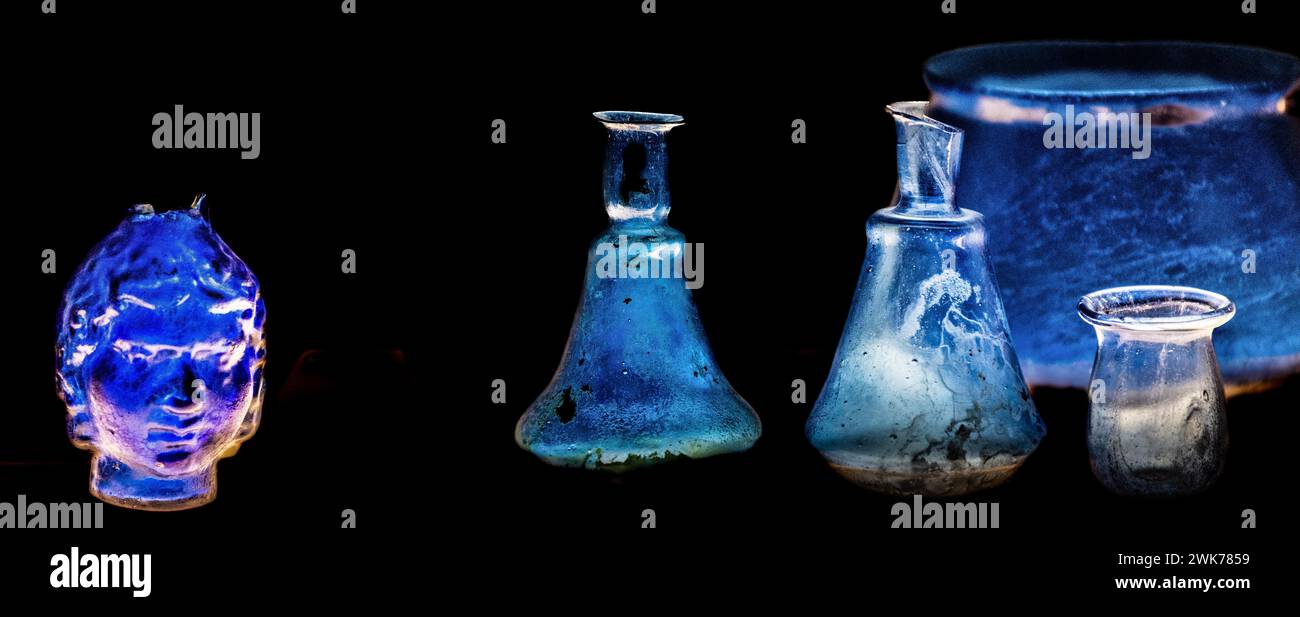 Glass vessels, 3rd-4th century, National Archaeological Museum, Villa ...