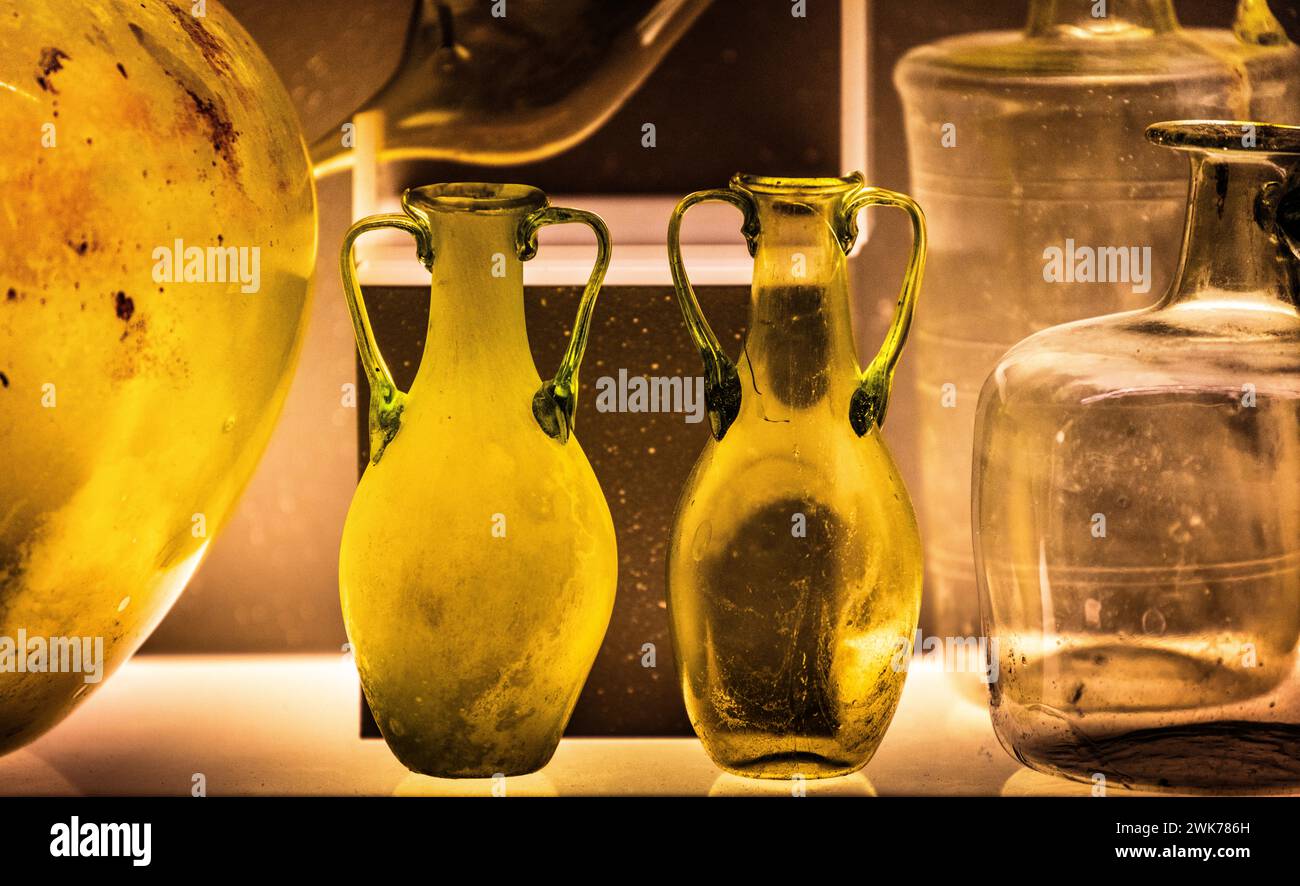 Glass vessels, 3rd-4th century, National Archaeological Museum, Villa ...
