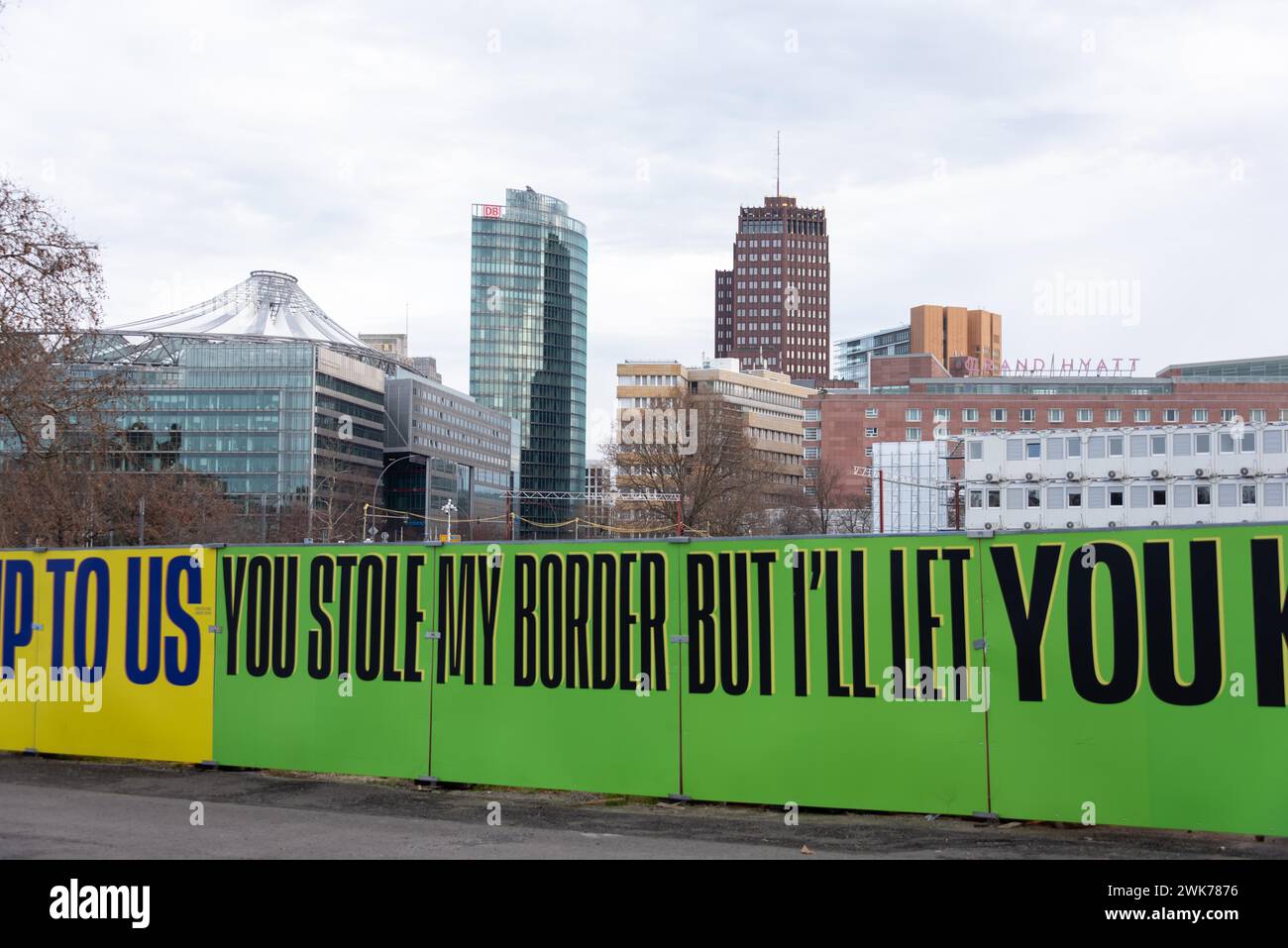 View of Potsdamer Platz with Deutsche Bank headquarters, in front of it ...