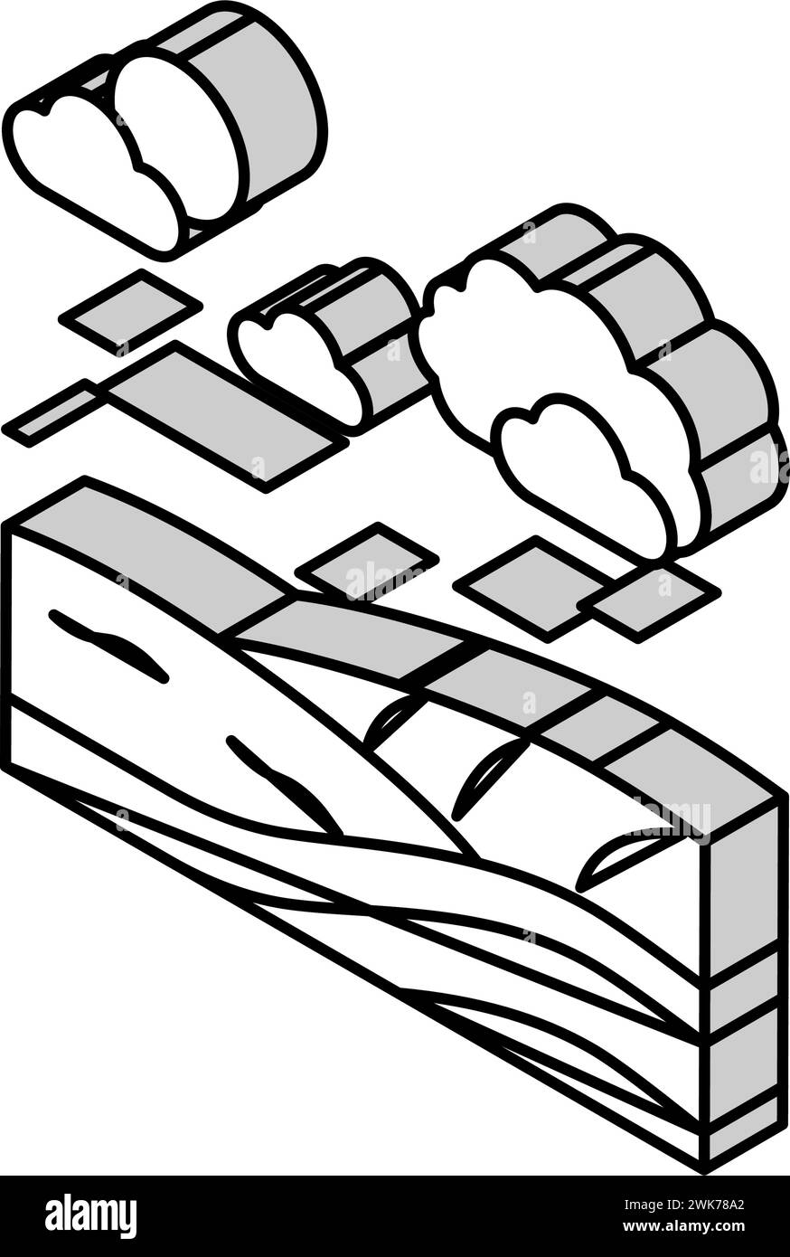 meadow land isometric icon vector illustration Stock Vector Image & Art ...