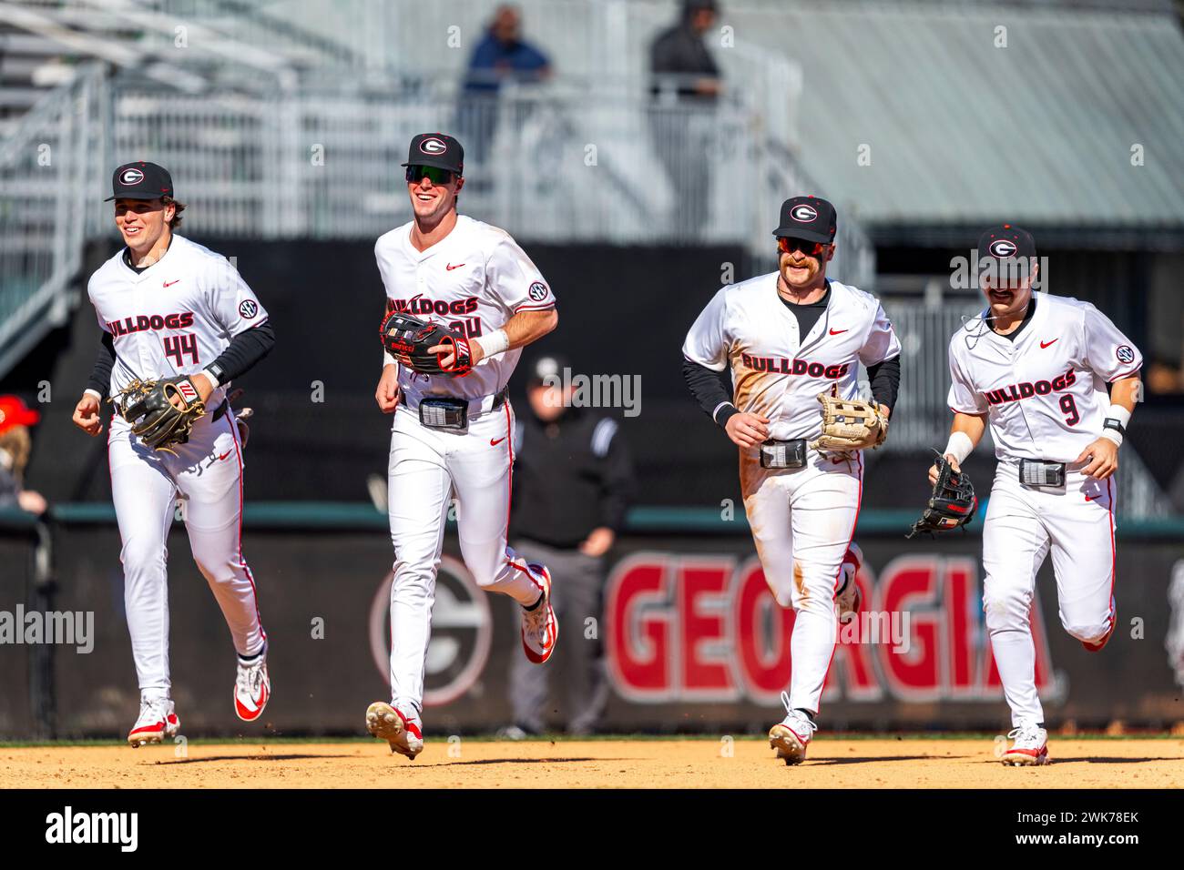 Georgia infielder Slate Alford (44), Georgia outfielder Charlie Condon ...
