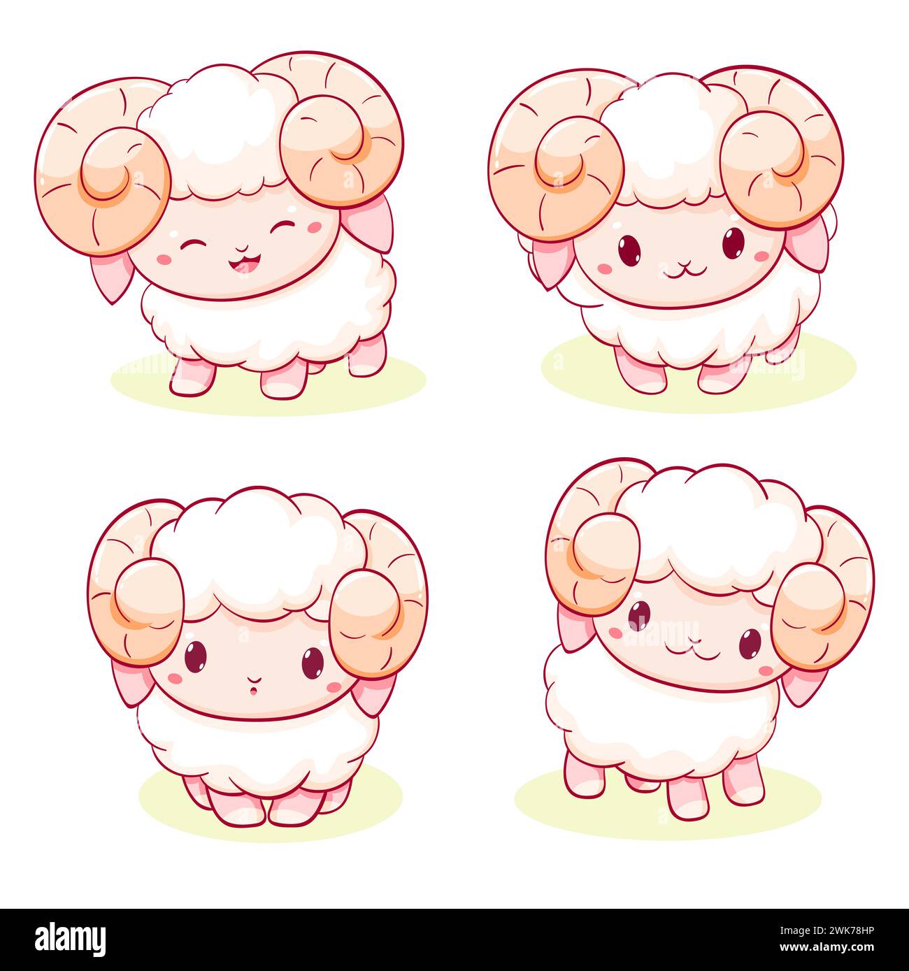 Smiling sheep cartoon hi-res stock photography and images - Alamy