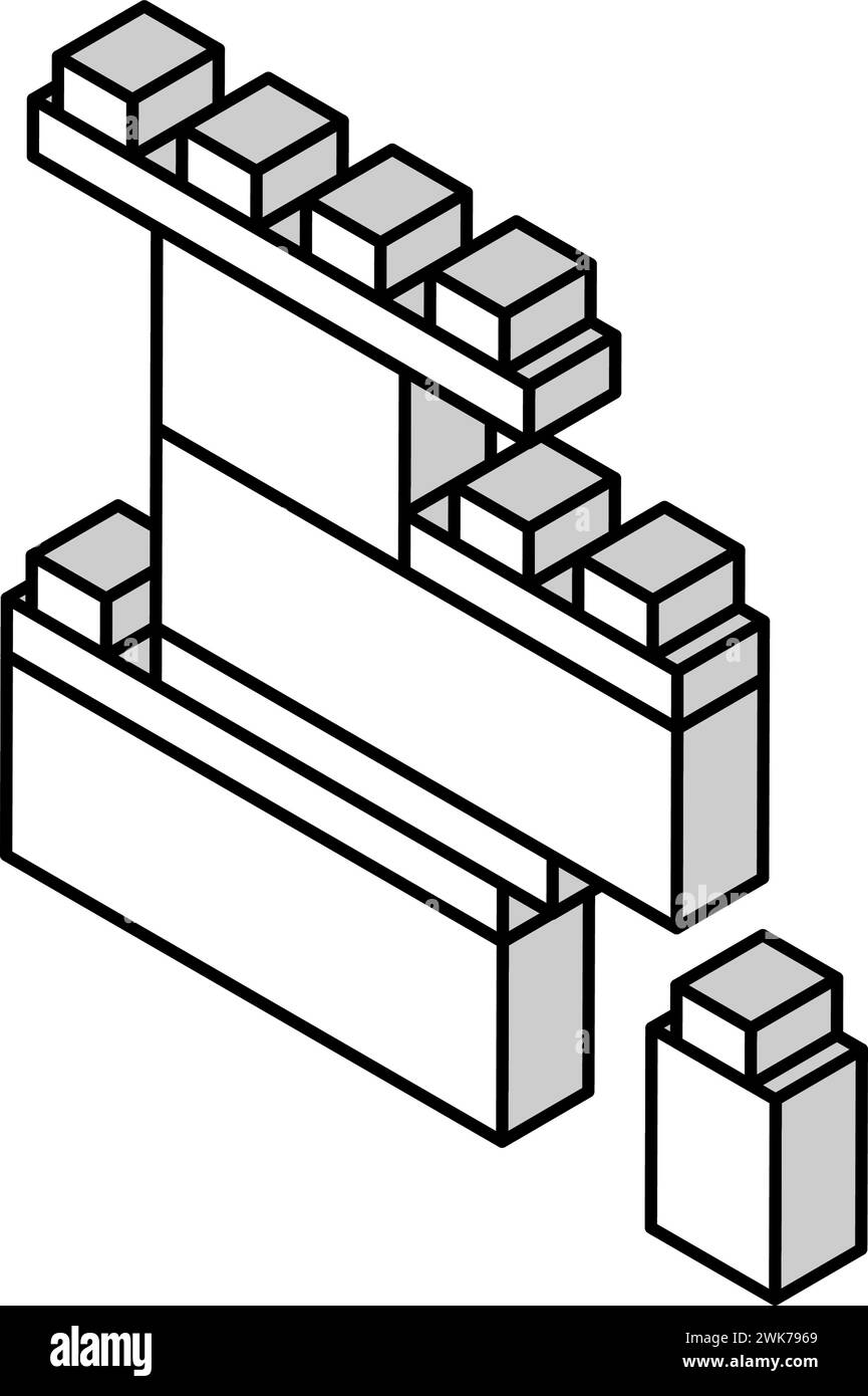 construction toys isometric icon vector illustration Stock Vector Image ...