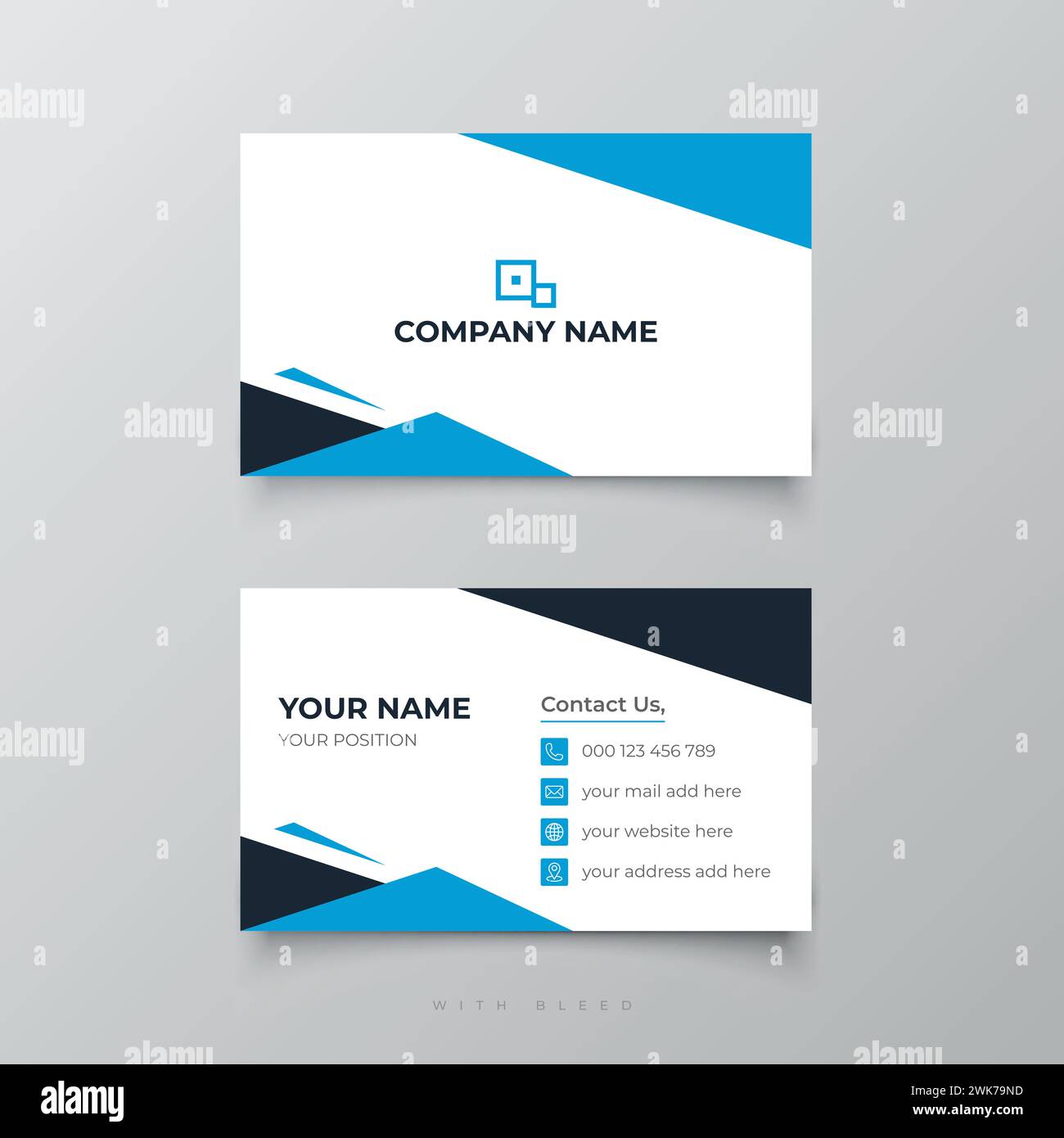 Modern simple blue Business card template design Stock Vector Image ...