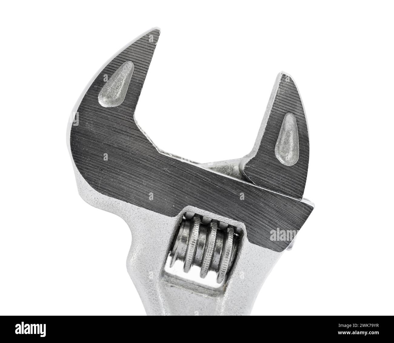 detailed adjustable wrench head isolated on white Stock Photo - Alamy