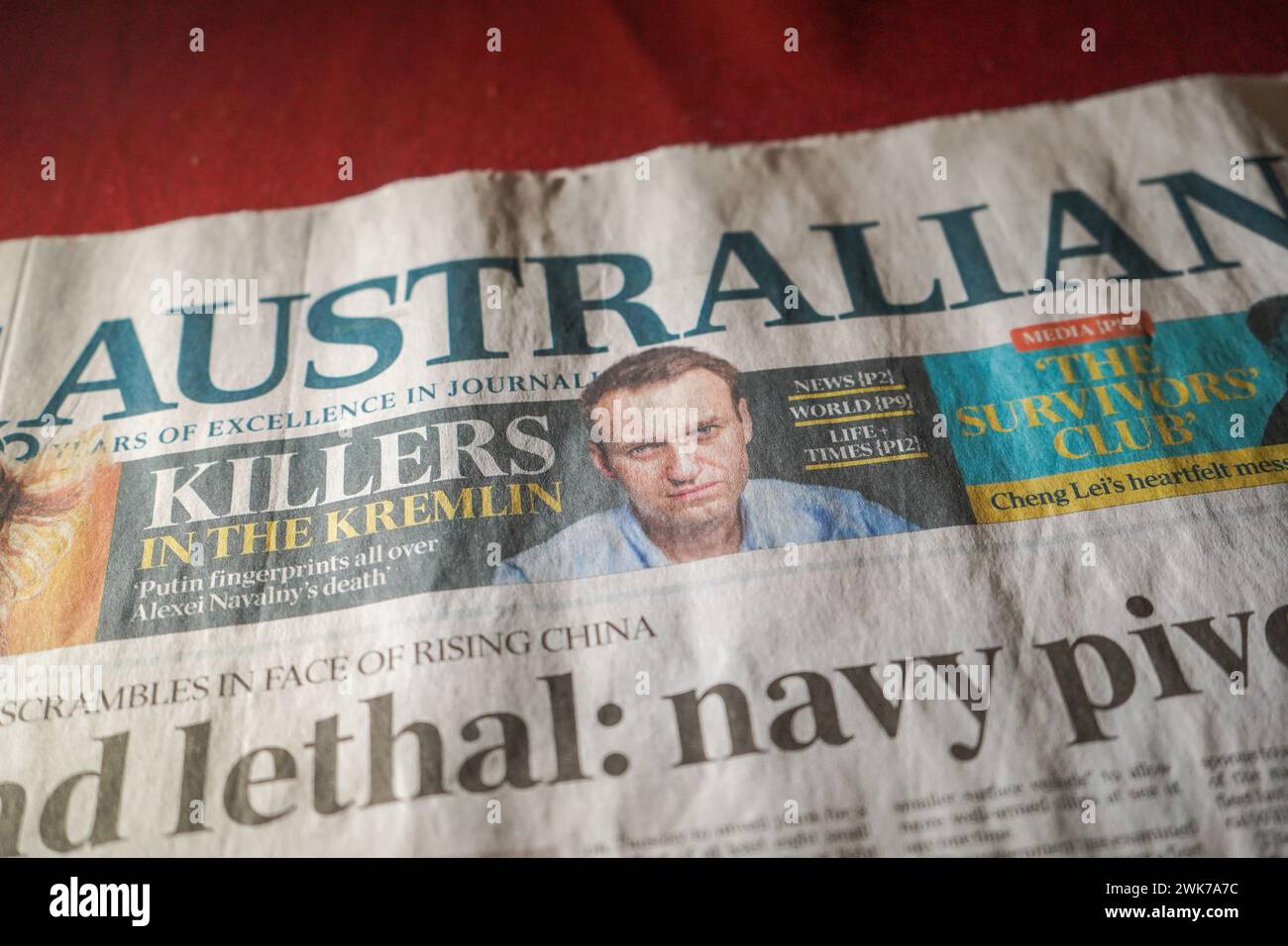 Adelaide, SA Australia 19 February 2024 . The front page of the daily ...