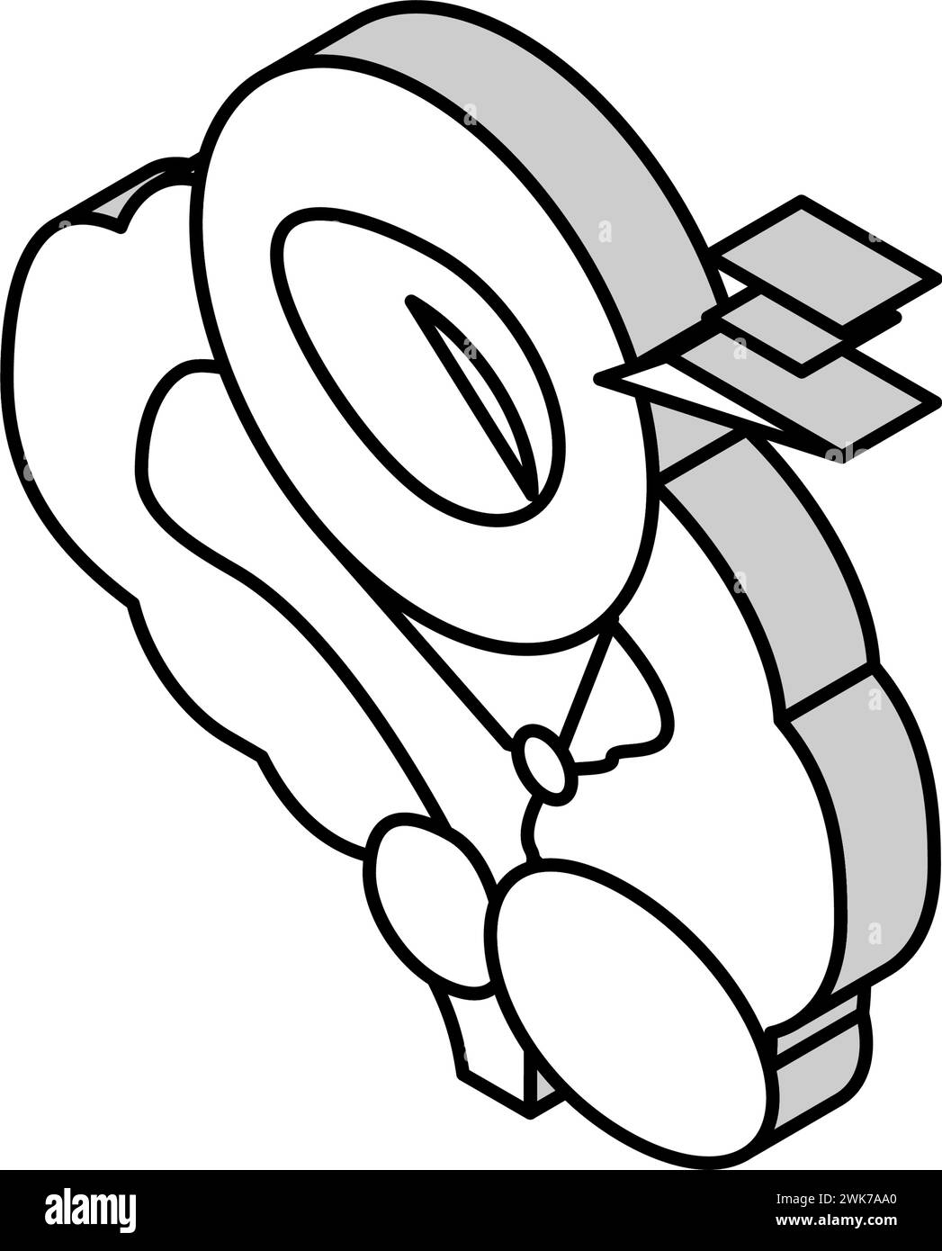 pineal gland endocrinology isometric icon vector illustration Stock ...