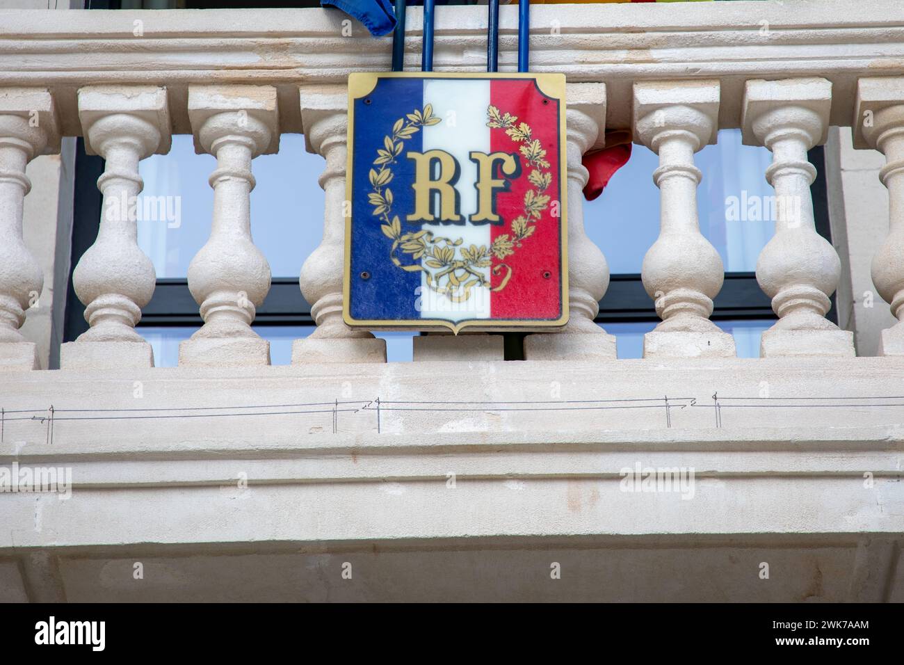 French flags tricolor shield bearing the acronym RF traditional acronym ...