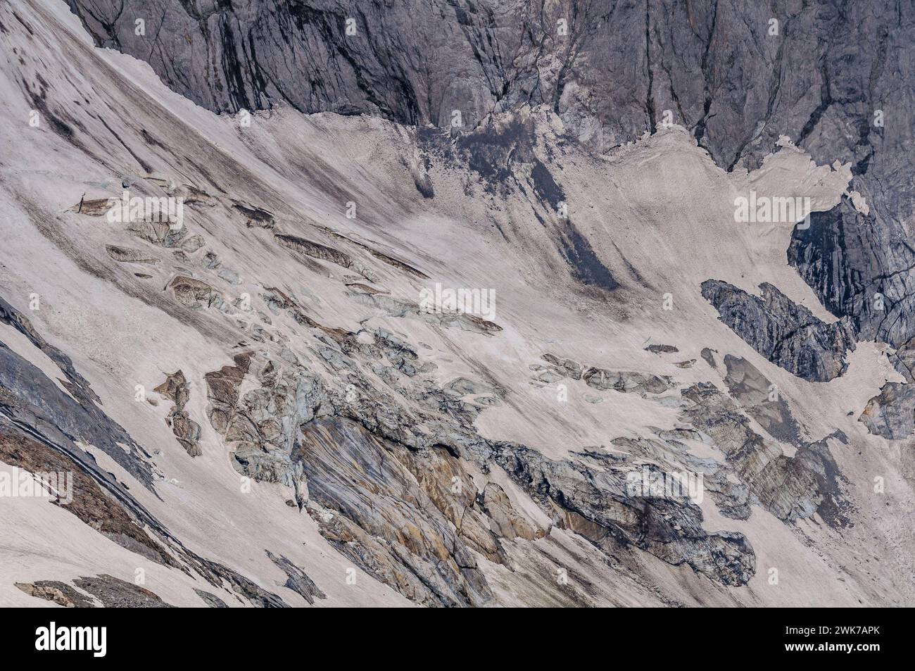 Oulettes de Gaube glacier at the foot of the north face of Vignemale ...
