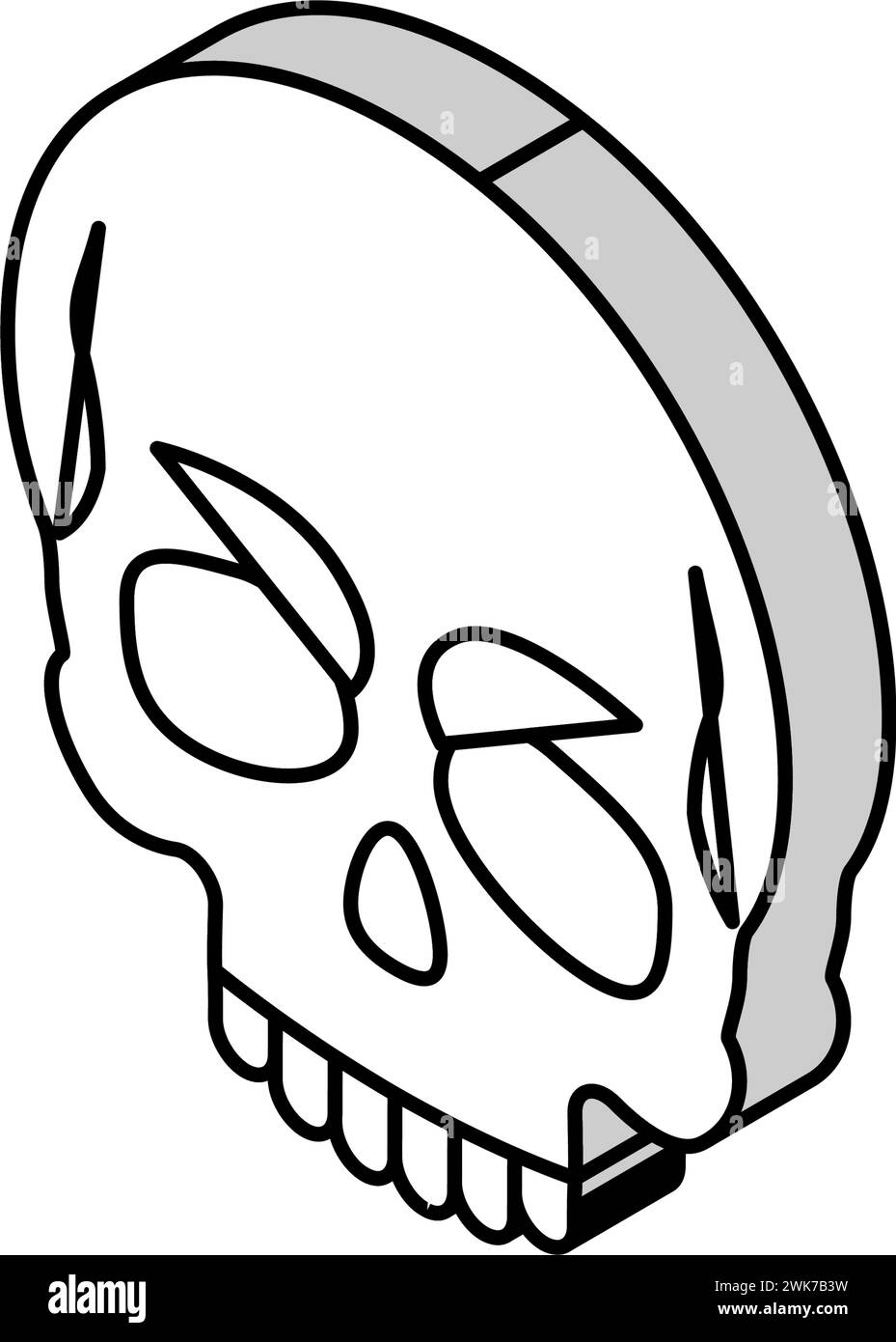 skull halloween isometric icon vector illustration Stock Vector Image ...