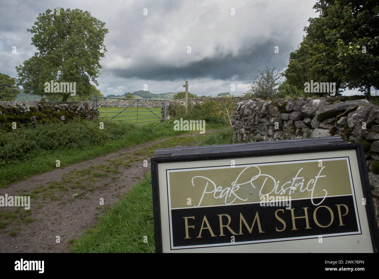 Peak District Farm Shop sign , Peak District ,United Kingdom Stock ...