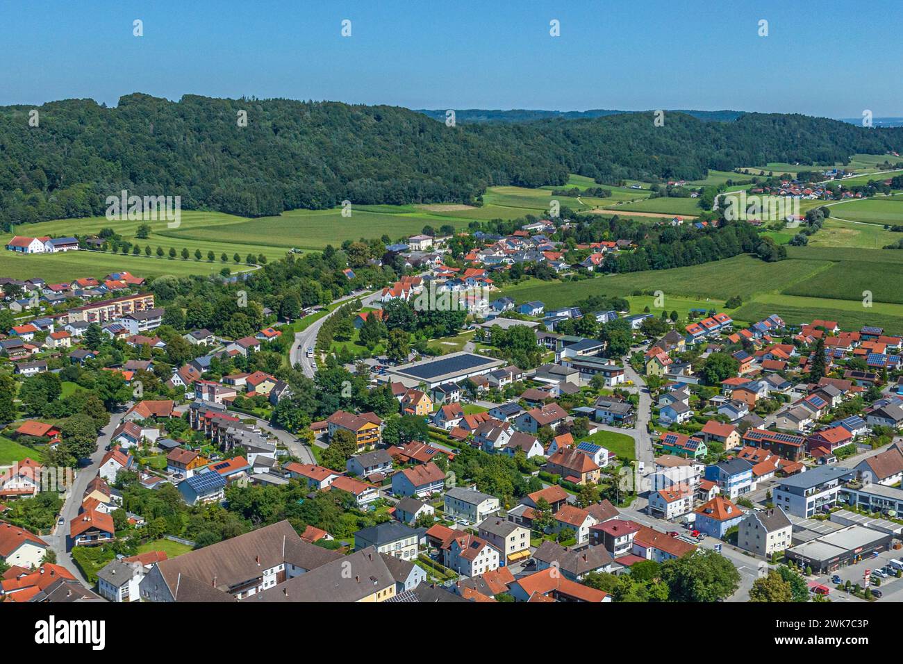 The market town of Marktl on the Inn in the Inn-Salzach region of Upper ...