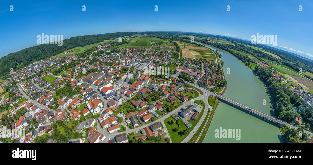 The market town of Marktl on the Inn in the Inn-Salzach region of Upper ...