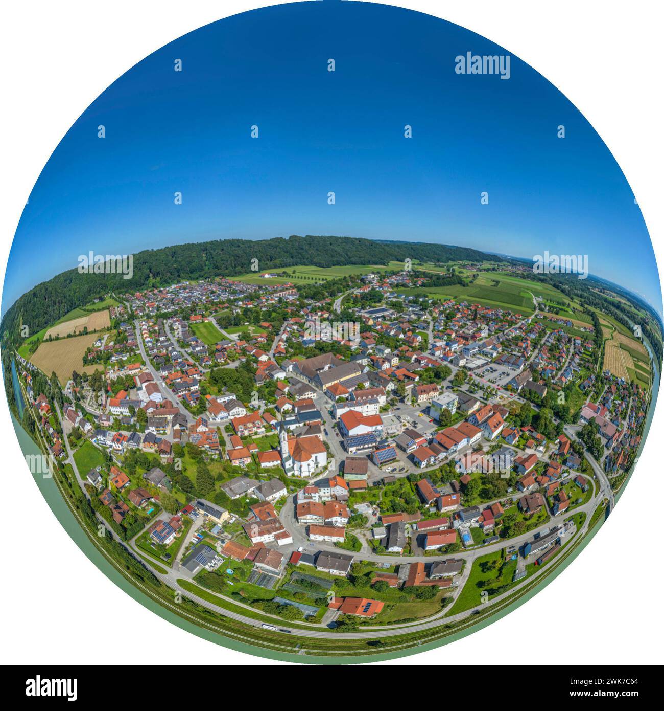 The market town of Marktl on the Inn in the Inn-Salzach region of Upper ...